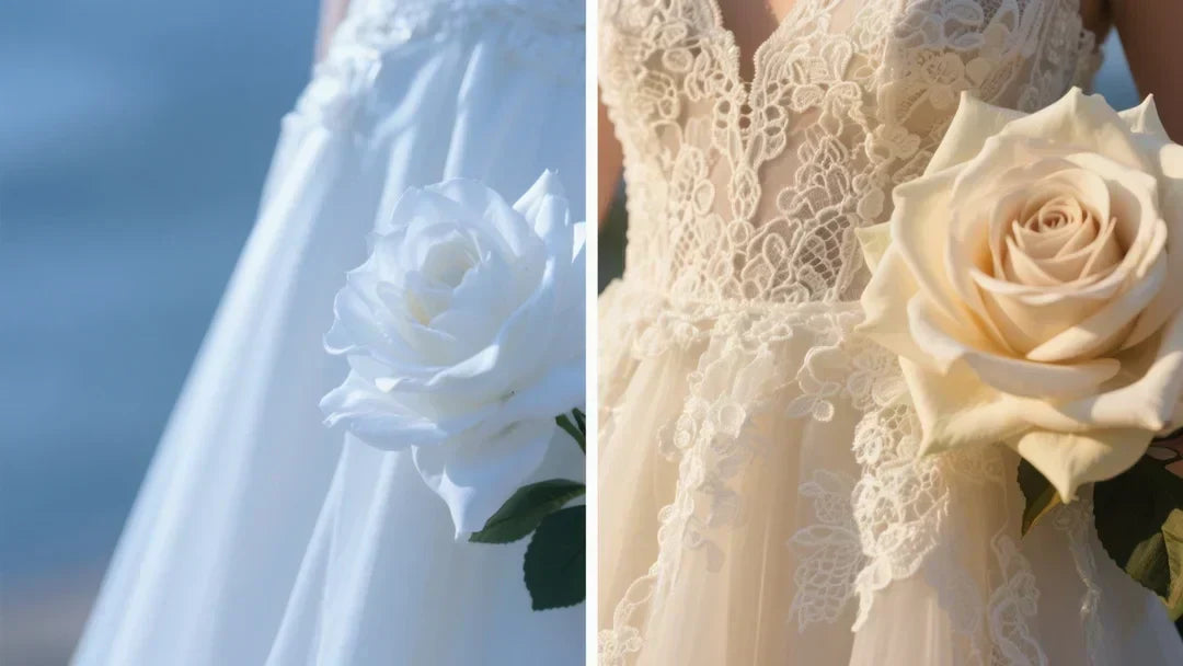 Wedding Dress and Flowers: The Honest Guide to Ivory vs. White ...