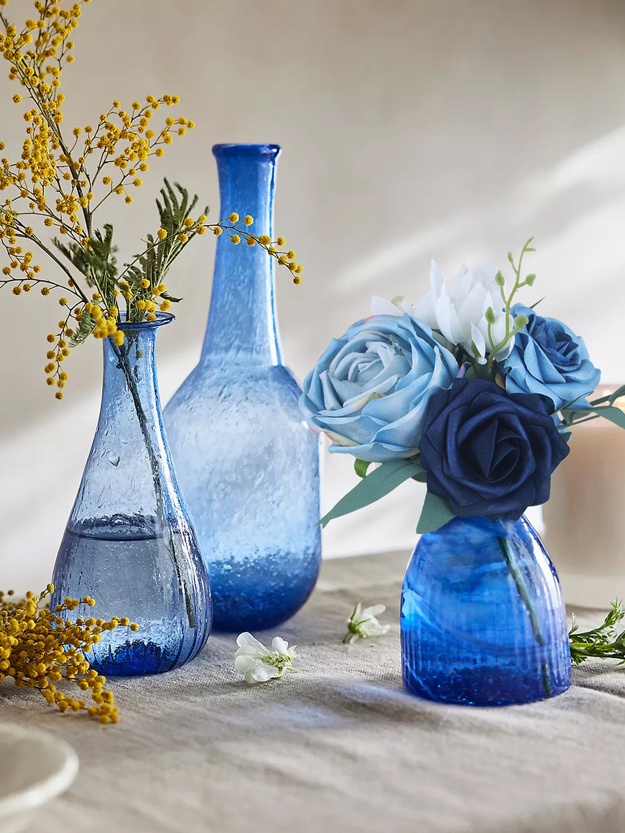 Assorted Navy & Dusty Blue Flower Centerpieces | Rinlong Flower