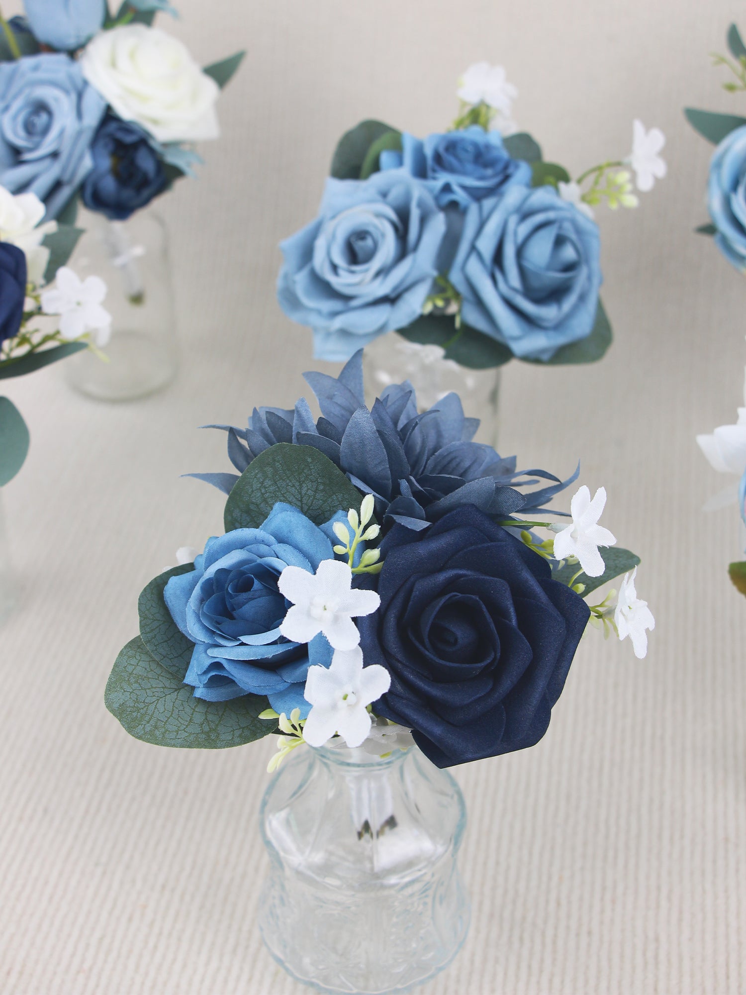 Assorted Navy & Dusty Blue Flower Centerpieces | Rinlong Flower
